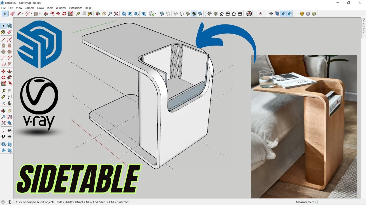 How to make a Side table in Sketchup | Sketchup Tutorial - YouTube