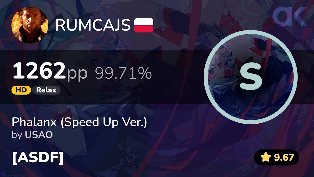 [9.67⭐] Relax | maliszewski | USAO - Phalanx (Speed Up Ver.) [ASDF] +HDRX 99.71% 1262pp FC - YouTube