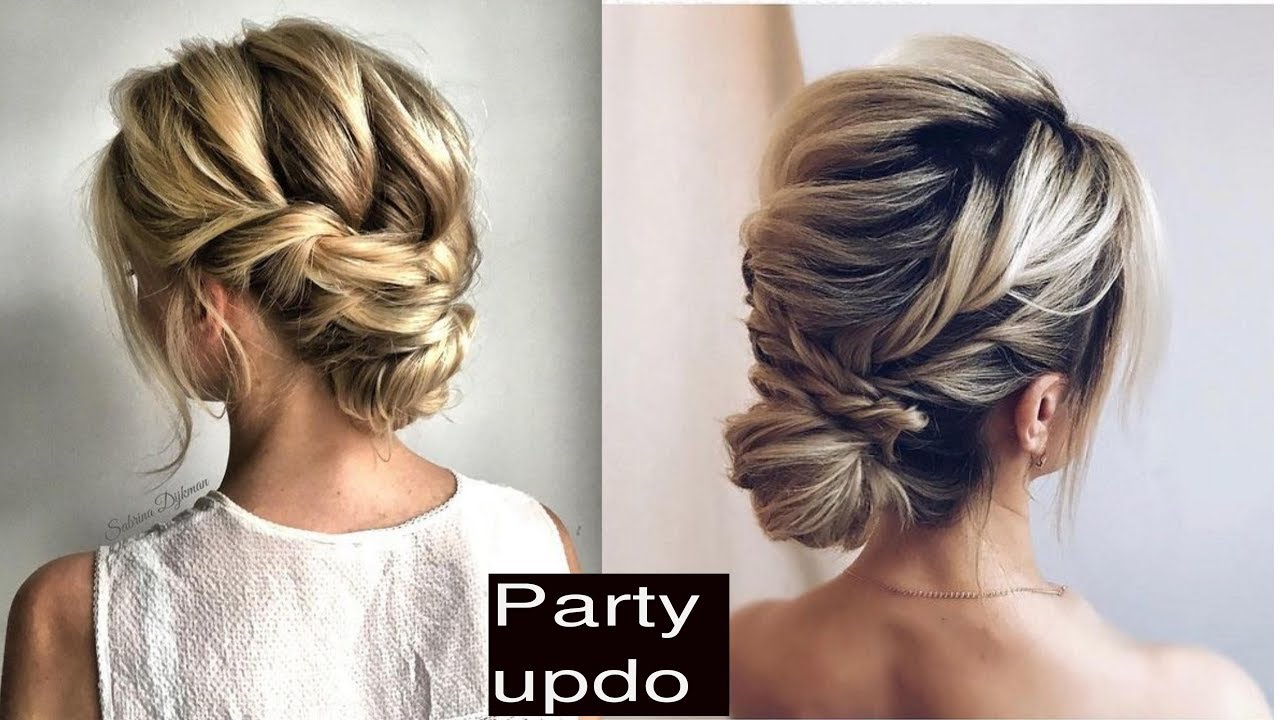 Easy Braid updo Hairstyles for party/wedding - YouTube