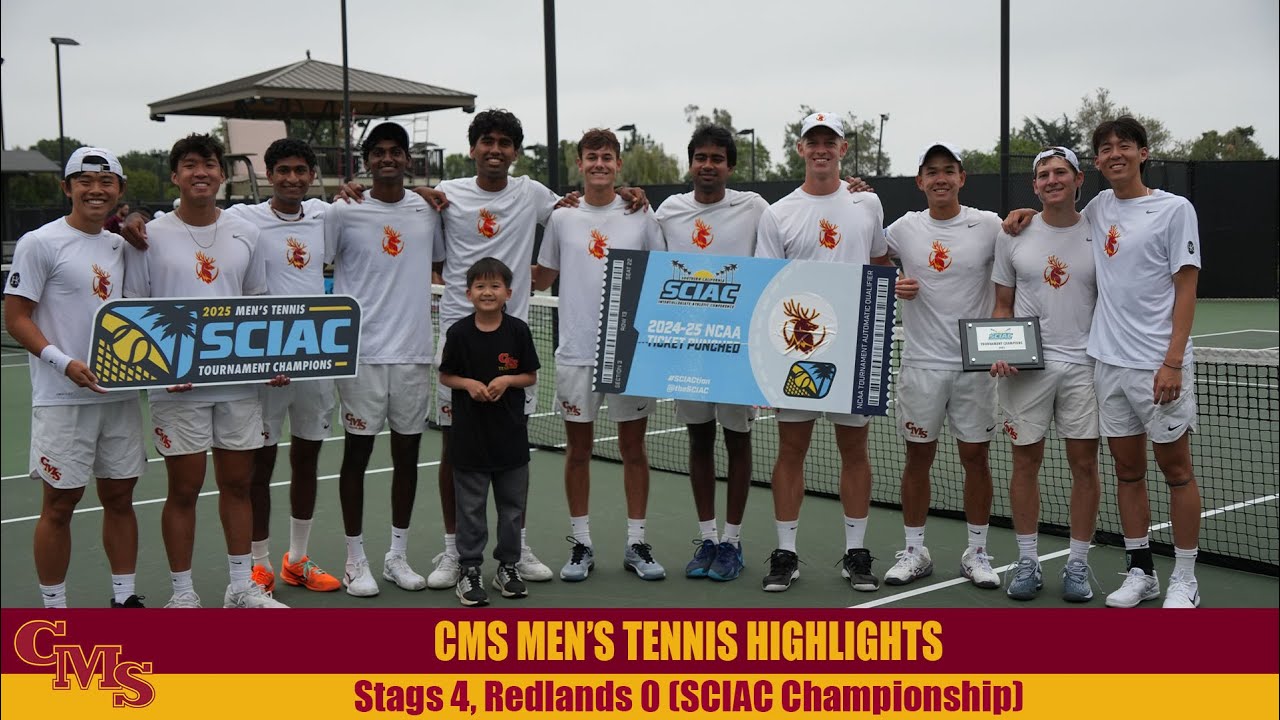 CMS Men's Tennis Highlights vs. Redlands (SCIAC Finals) - YouTube