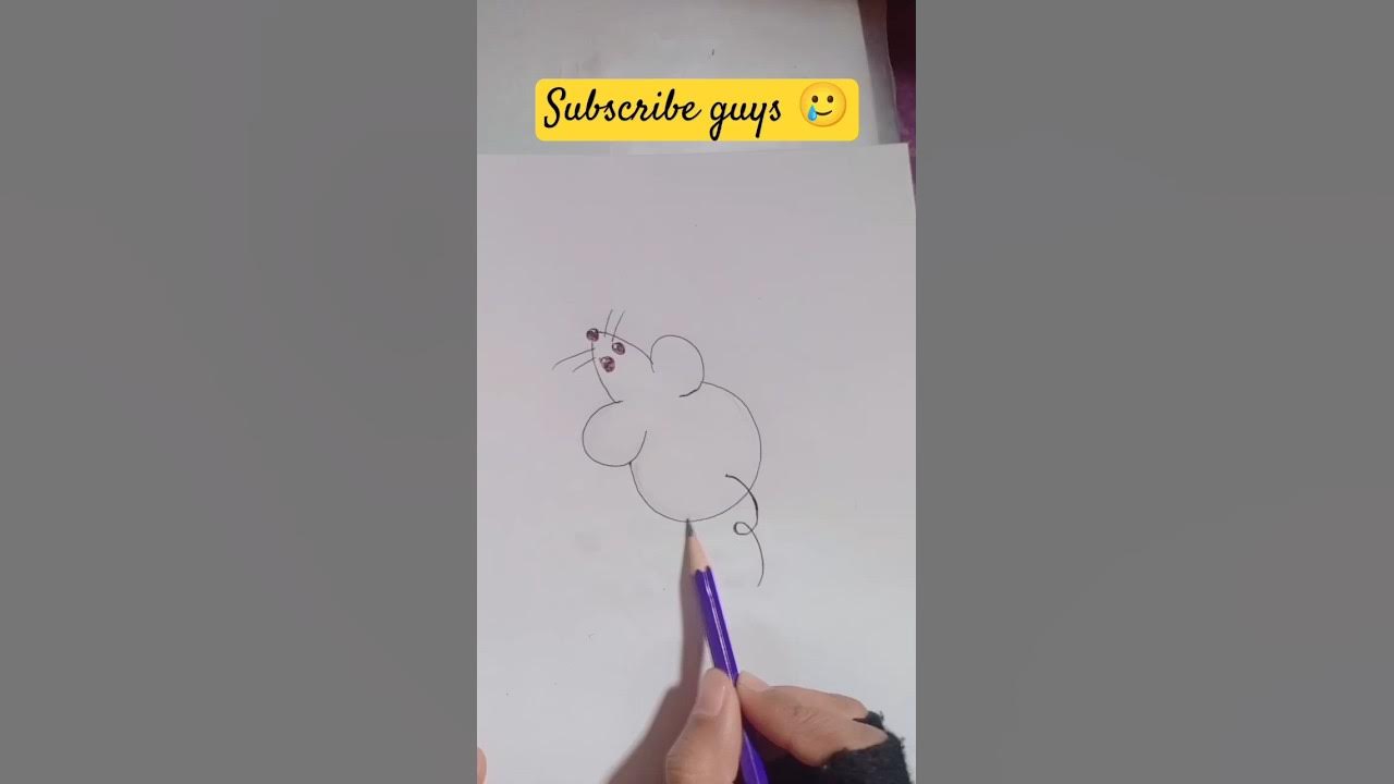 easy drawing of mouse | easy drawing idea for beginners part#12 | easy way to draw mouse - YouTube