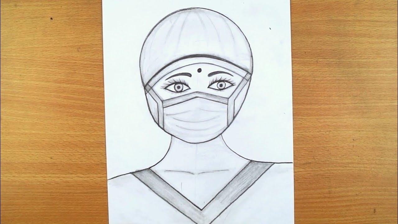 How To Draw A Nurse || Beautiful Nurse Drawing With Pencil || Pencil ...