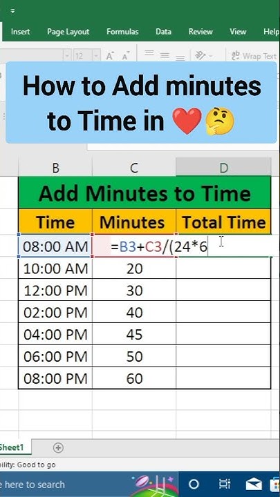 How to Add Minutes to time in Excel - YouTube