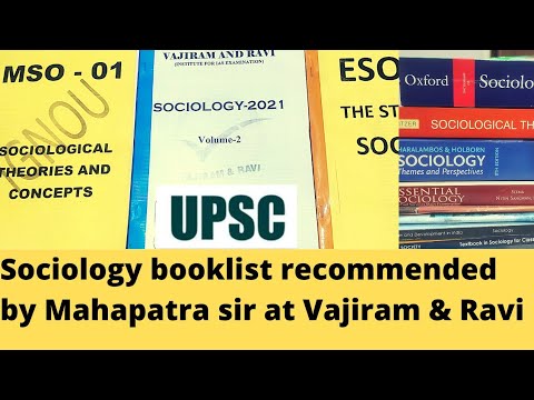Sociology booklist for UPSC by Mahapatra Sir at Vajiram & Ravi, Delhi ...