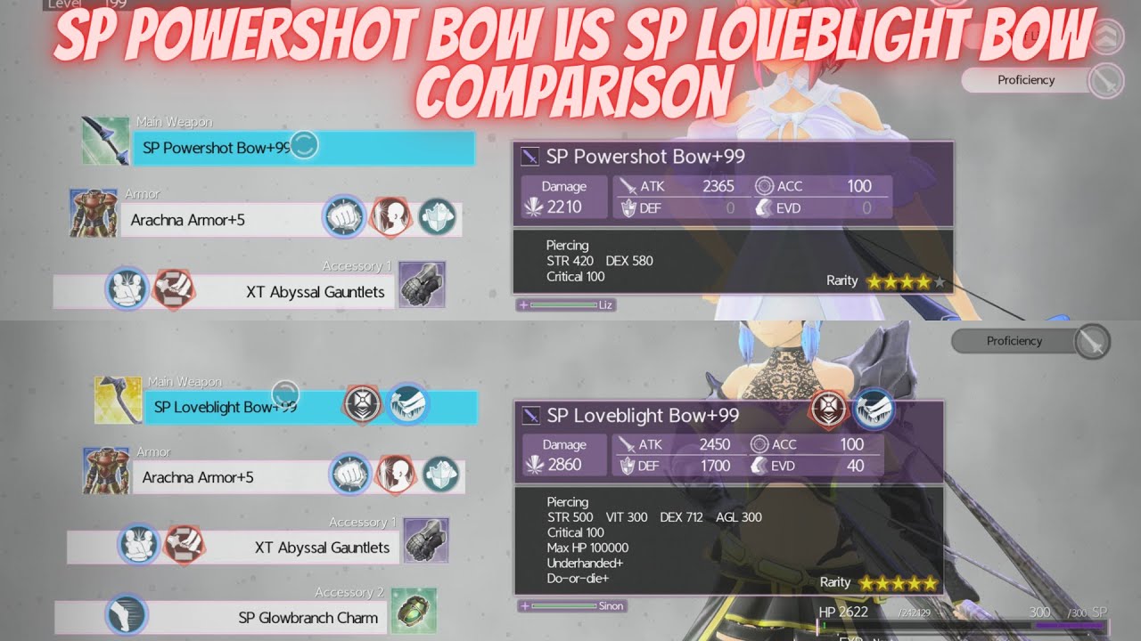 Sword Art Online Alicization Lycoris Sp Powershot Bow vs Sp Loveblight ...
