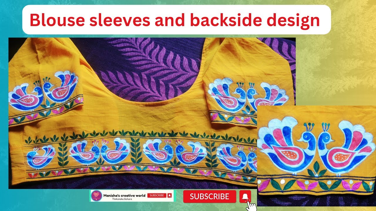 Hand painted blouse design। Tutorial vlog। latest blouse design ...
