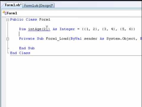 Learning VB.NET (Visual Basics) tutorial 24 - Multidimensional arrays ...