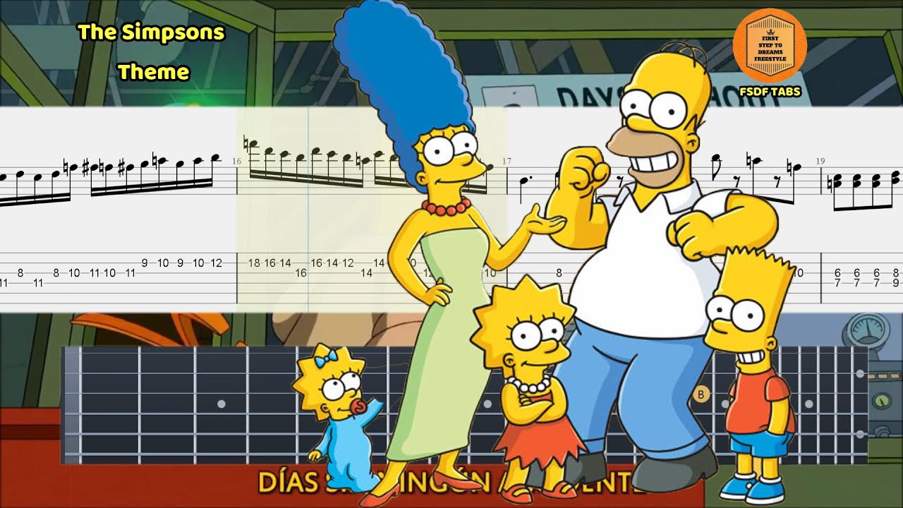 The Simpsons Theme - Tutorial de Guitarra + Partitura - YouTube