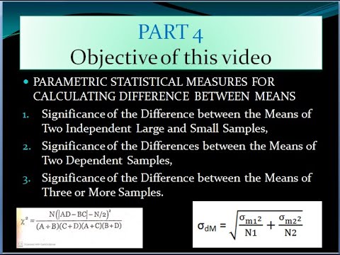 PARAMETRIC STATISTICAL MEASURES FOR CALCULATING DIFFERENCE BETWEEN ...