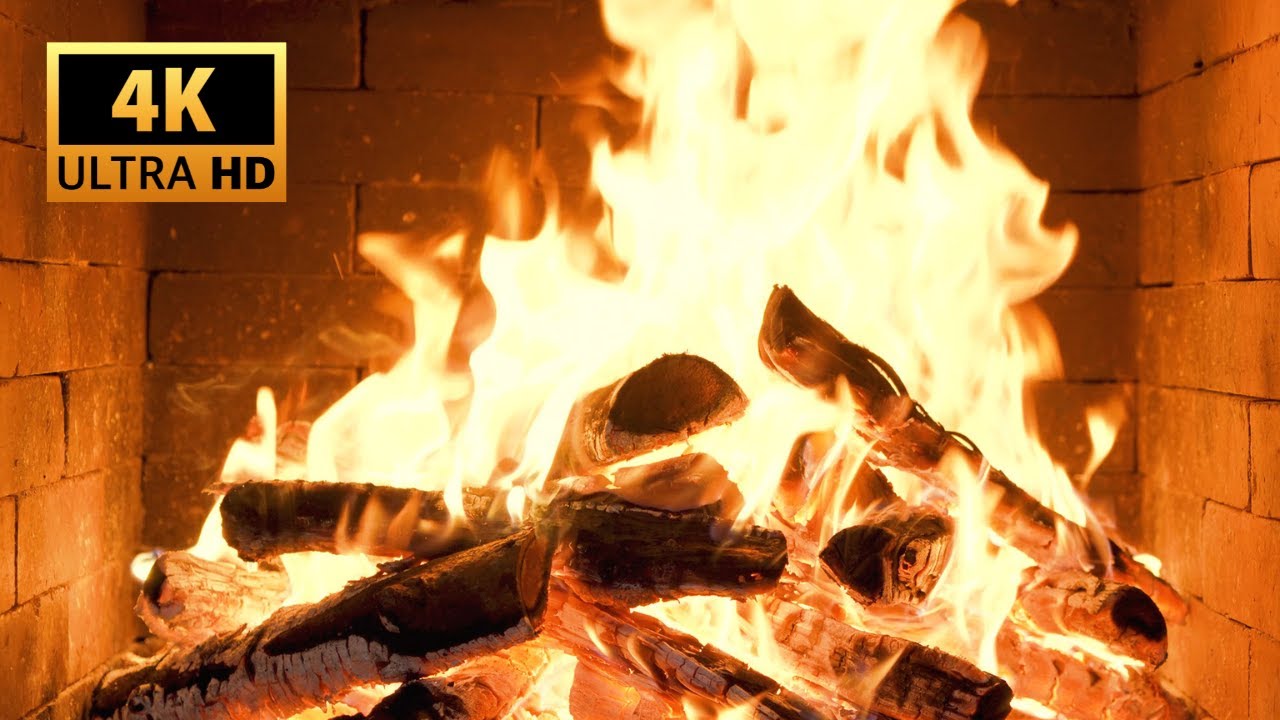 🔥Fireplace 4k for TV Background | Burning Logs and Crackling Fire ...