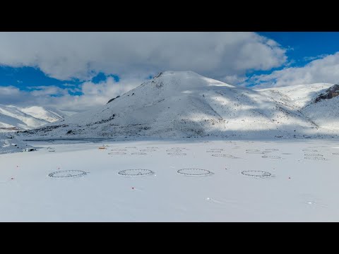 Çelikhan’daki Yüzen Adalar buz tuttu