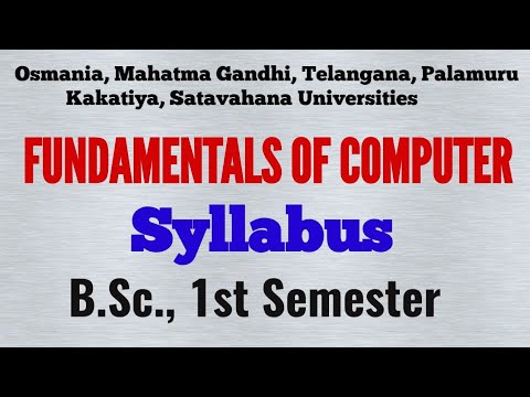 Fundamentals of Computer | Syllabus | B.Sc., 1st Semester | UG | Degree ...