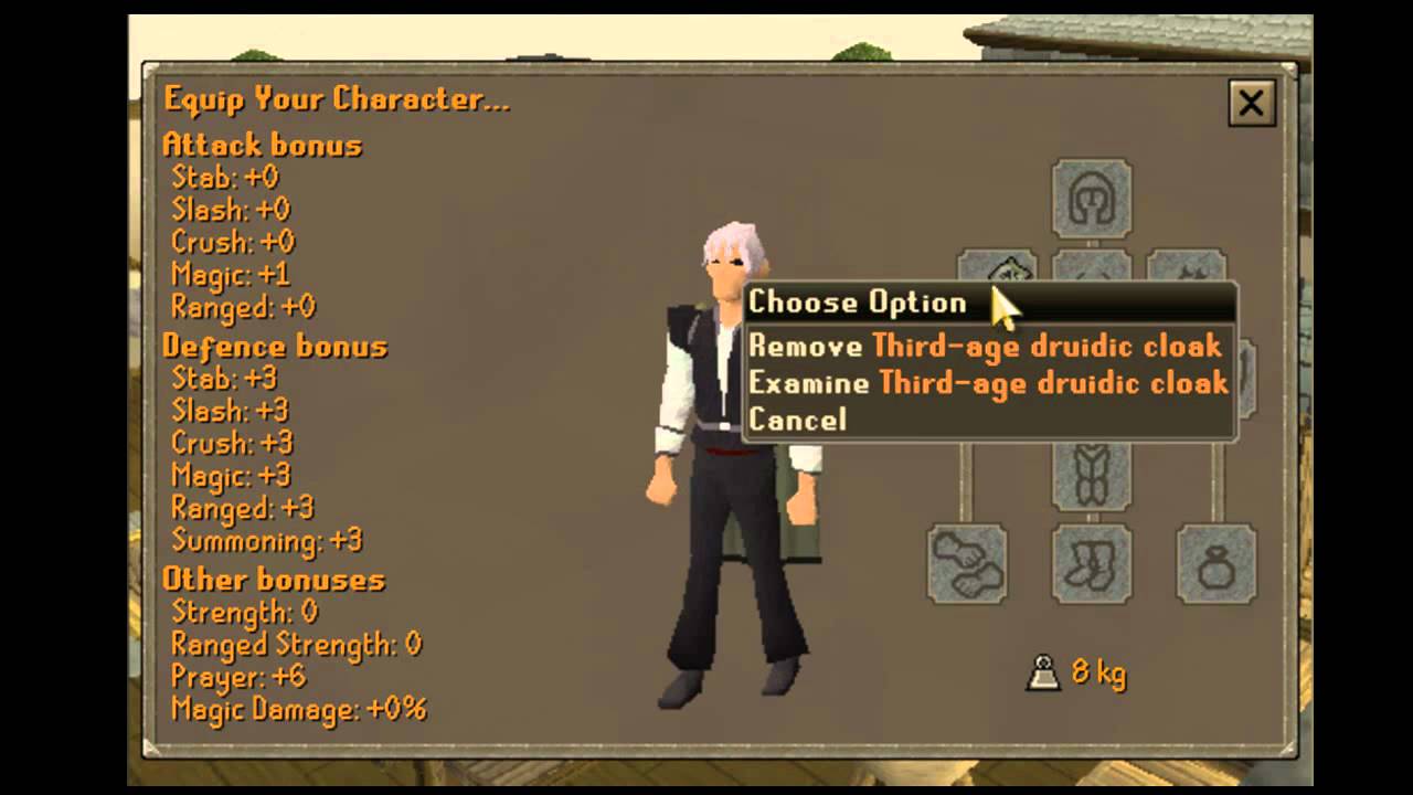 Third-age druidic cloak, look + stats. - YouTube