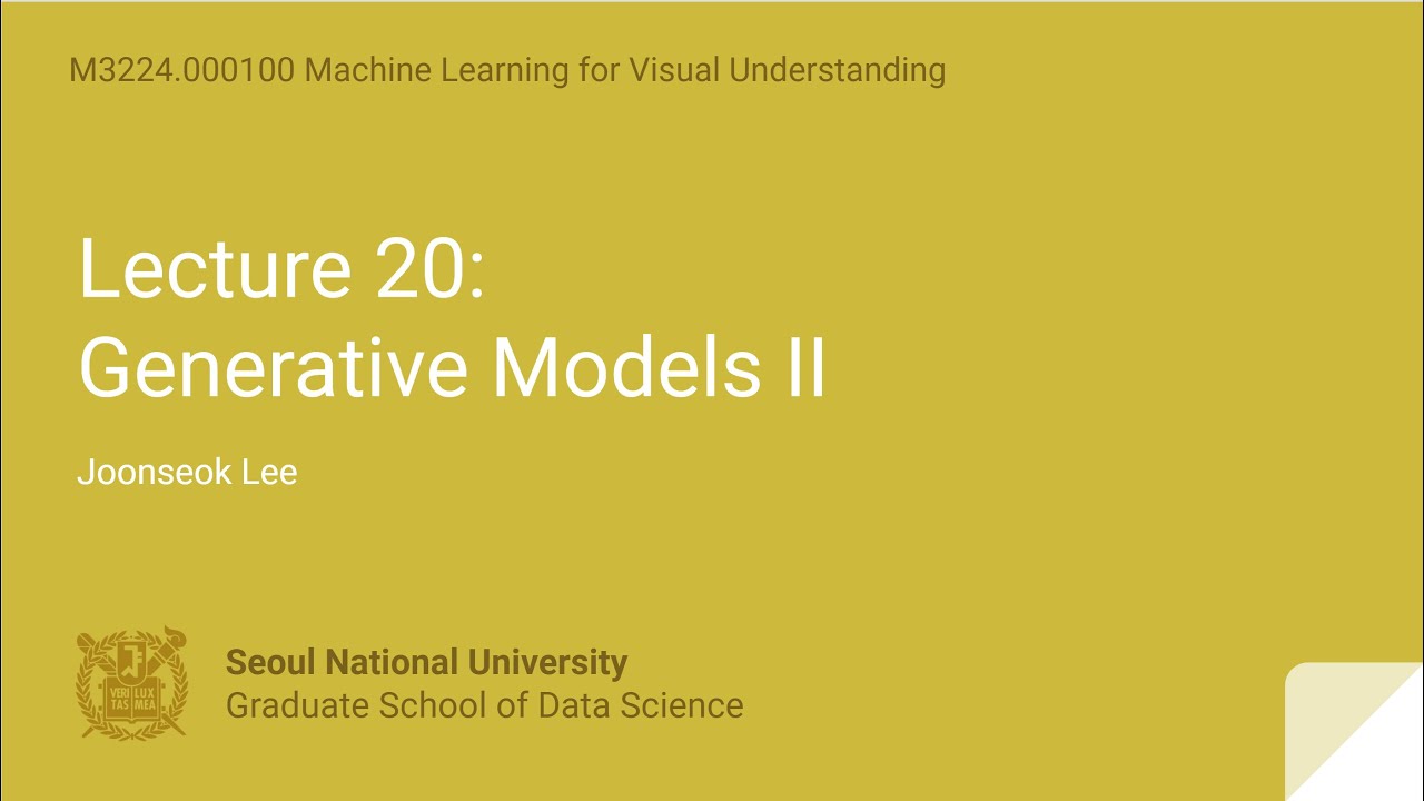 Lecture 20-1. Generative Models II - YouTube