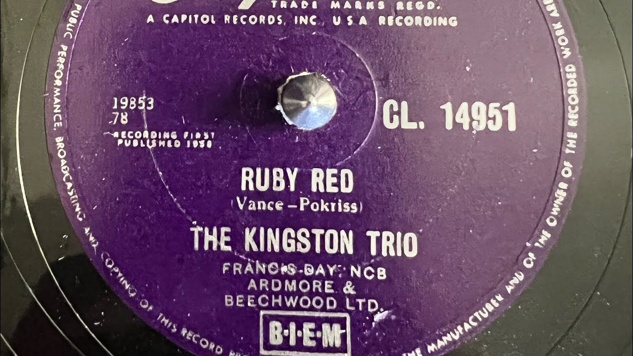 The Kingston Trio Ruby Red 78rpm - YouTube