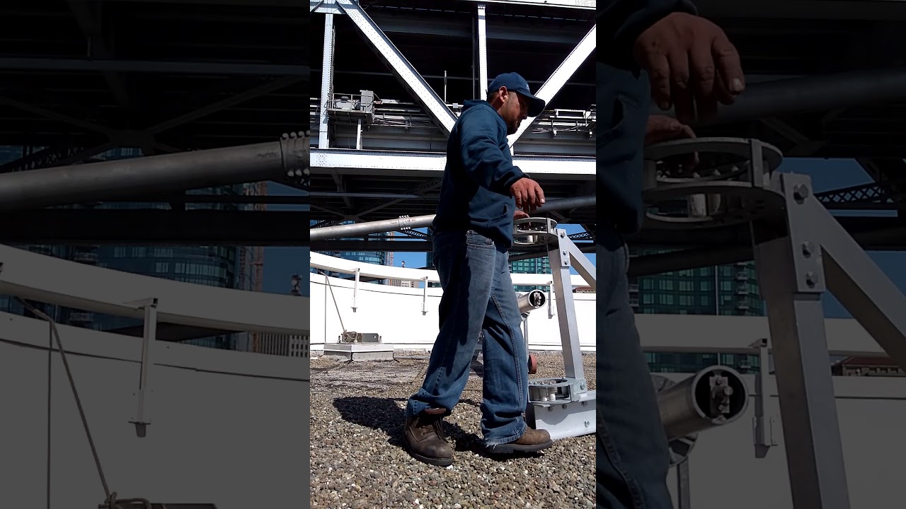 How to do a set up ( davits ) window washer - YouTube