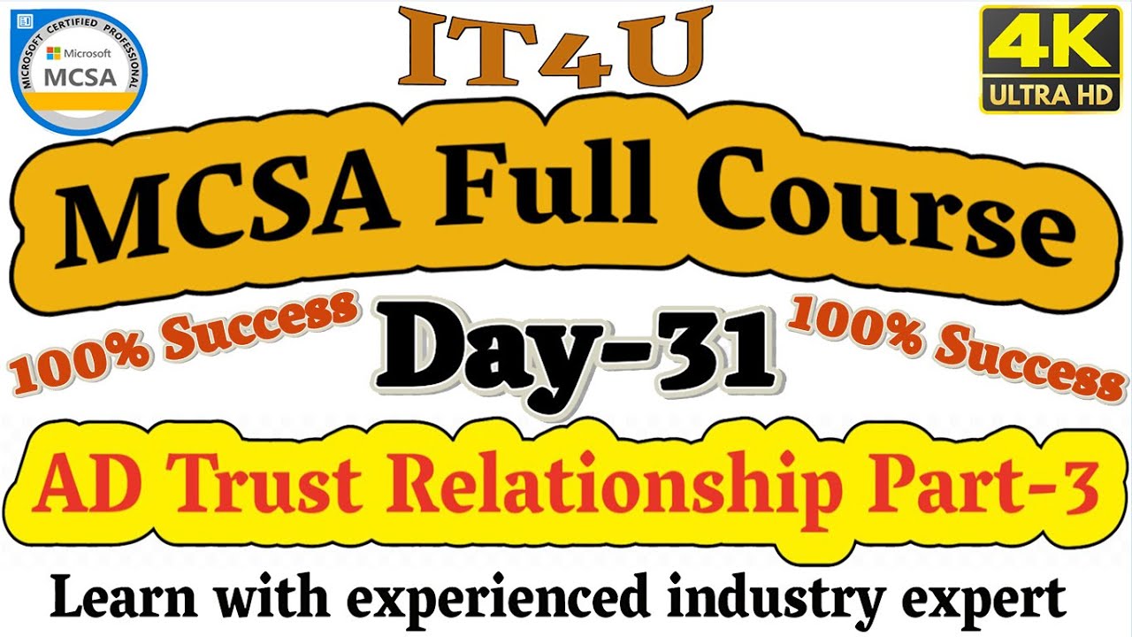 MCSA Full Course Day 31 AD Trust, Tree-Root Trust, Shortcut Trust ...