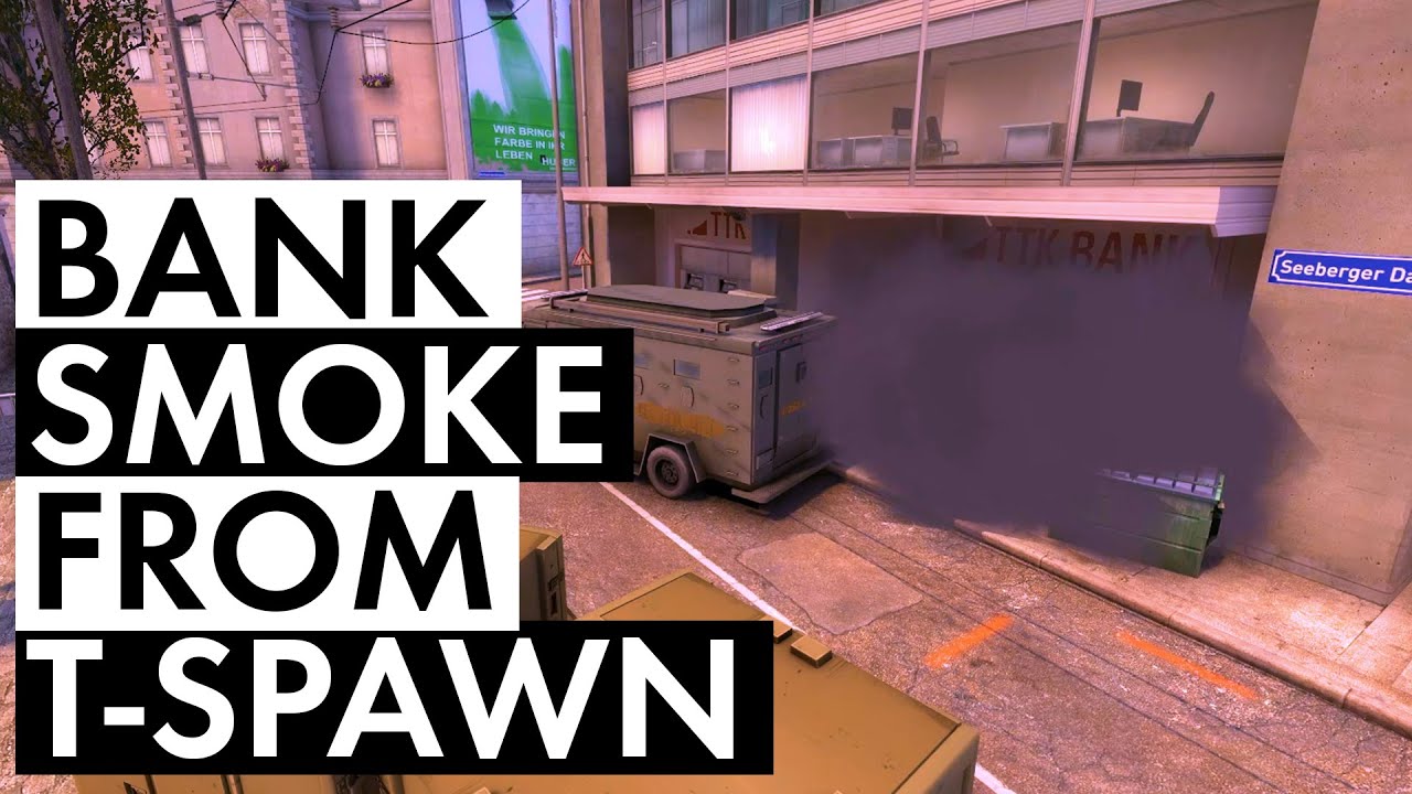 bank smoke from t-spawn | de_overpass - YouTube