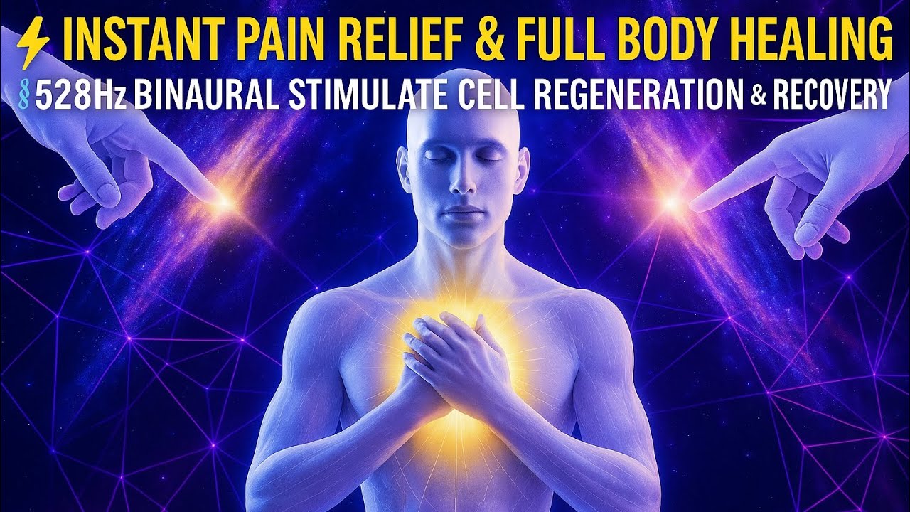 ⚡ Instant Pain Relief & Full Body Healing 🧬 | 528Hz Binaural Stimulate ...