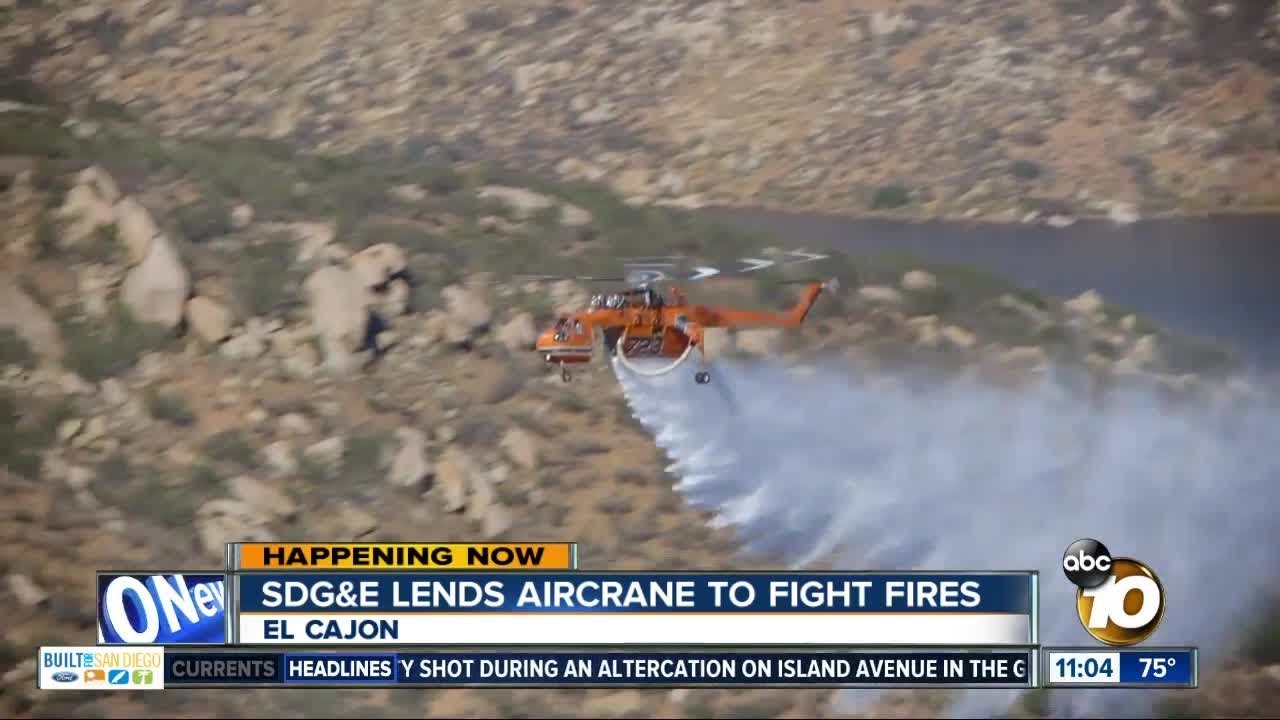 SDG&E sends Aircrane to fight fires - YouTube