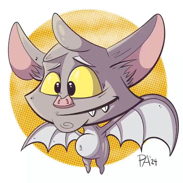 Day 1: Silly Bat Time-lapse #art #drawing #procreate #halloween - YouTube