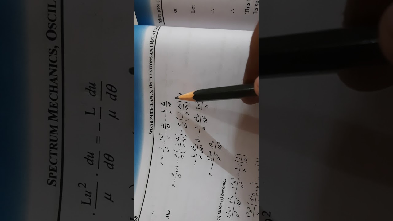 Differential equation of orbit - YouTube