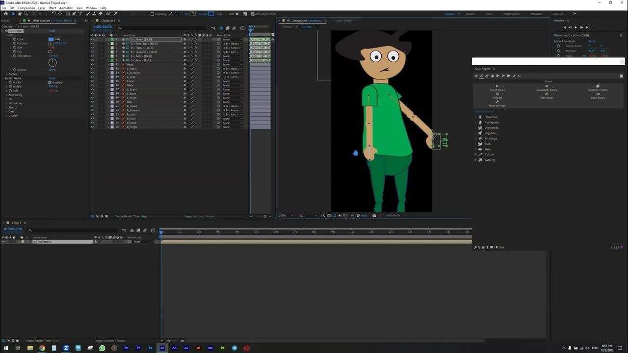 After Effects - Character Rigging and animation using Duik Angela - YouTube