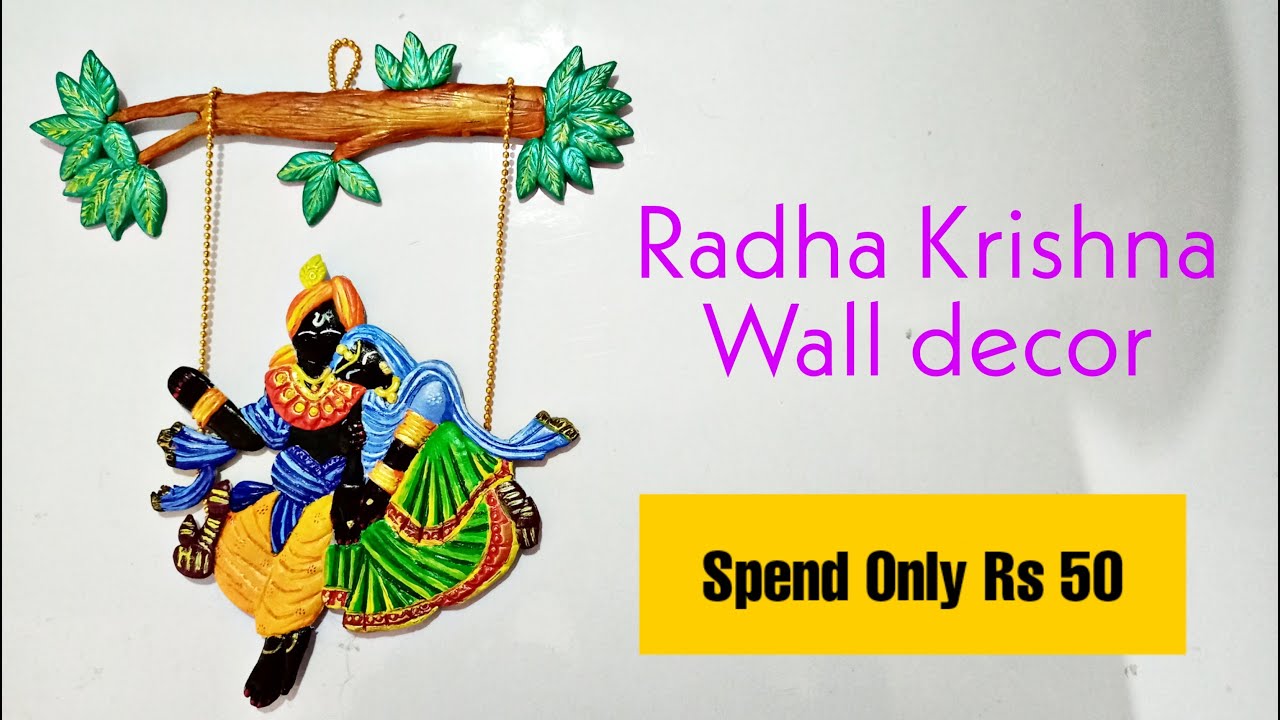 Radha Krishna Wall Decor From Clay | Wall Hanging | Embellishment Art n ...