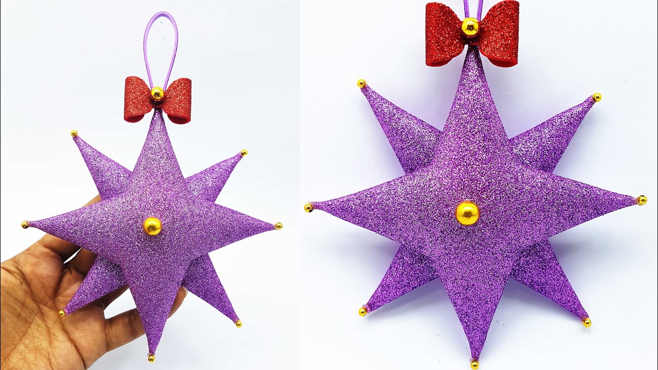3D Christmas Star - How To Cut Star Shape In Glitter Paper - Christmas ...