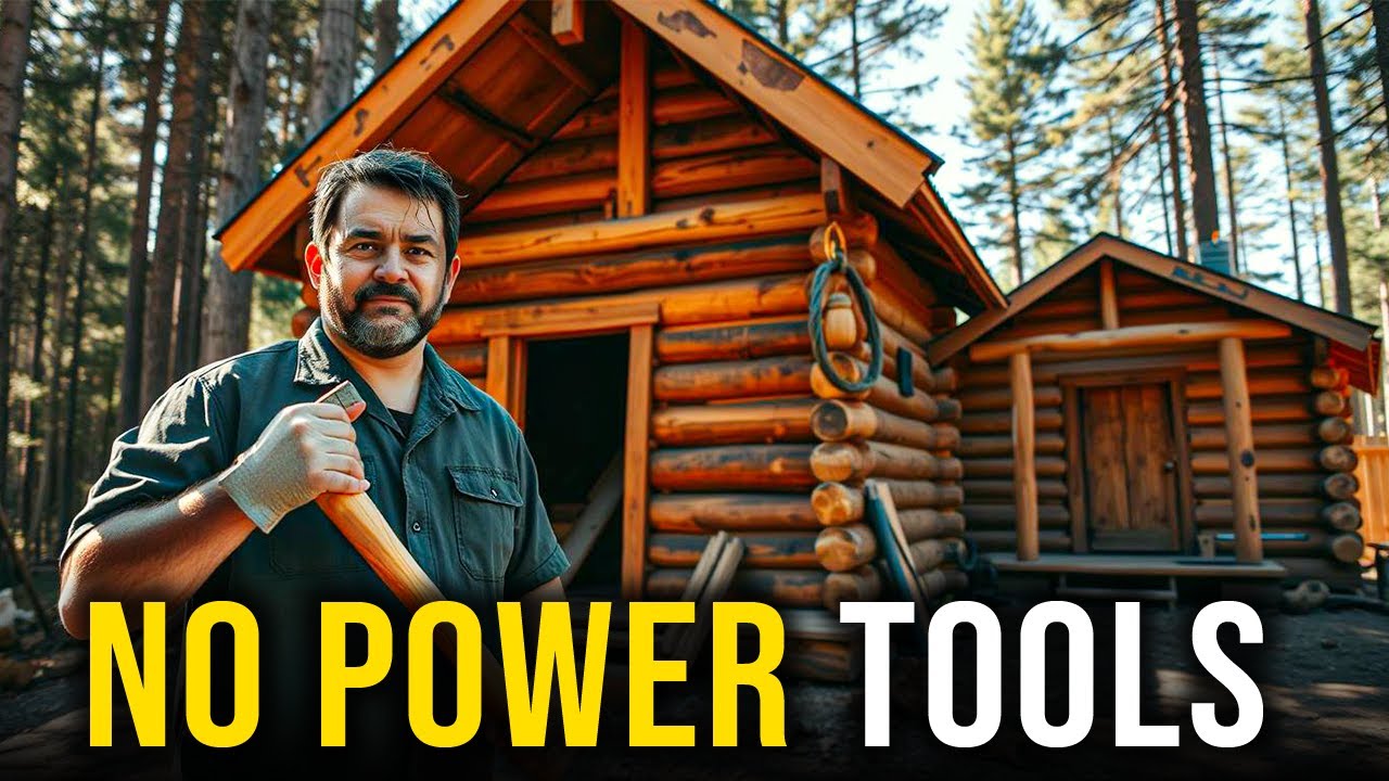 How to Build a Small Off Grid Cabin Using Hand Tools - YouTube