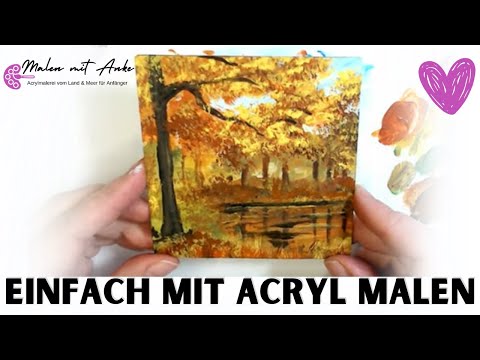Acryl malen lernen für Anfänger, eine schöne Waldlandschaft malen #46 ...