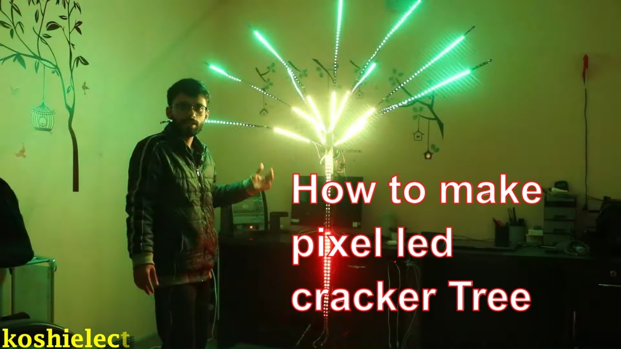How to make Pixel led Cracker tree - YouTube