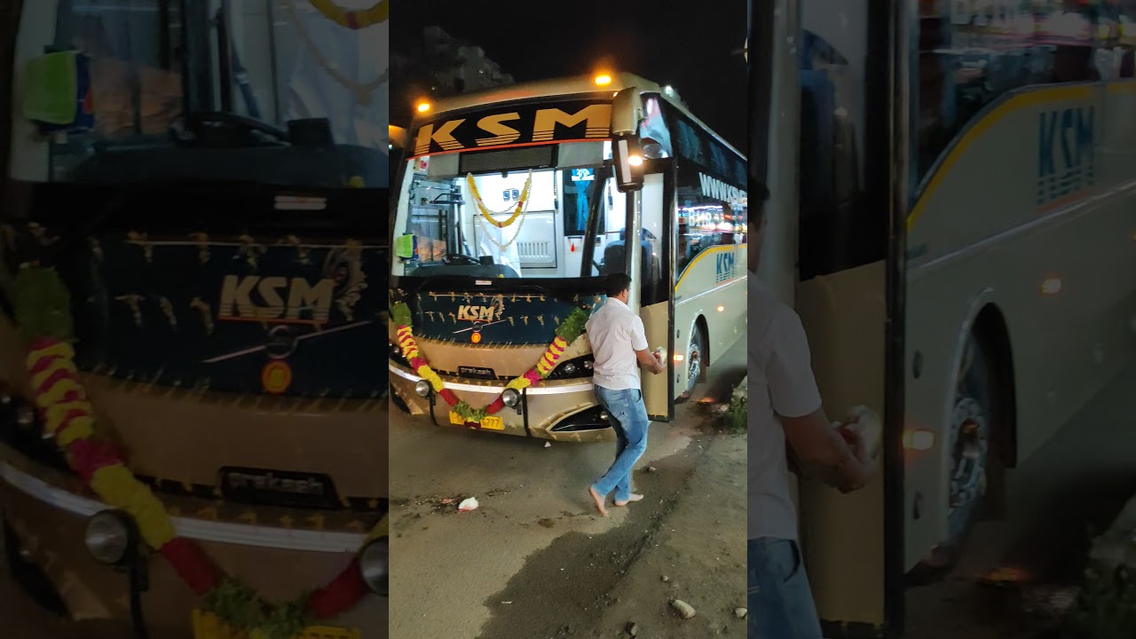 KSM roadlines Hyderabad to banglore 11R volvo bus a/c sleeper - YouTube