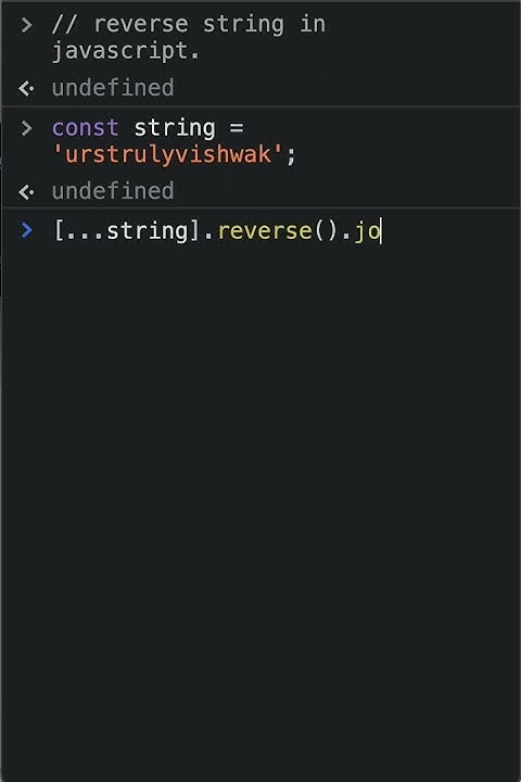 simple way to reverse string in javascript #shorts #javascript #angular #reactjs #vuejs # ...