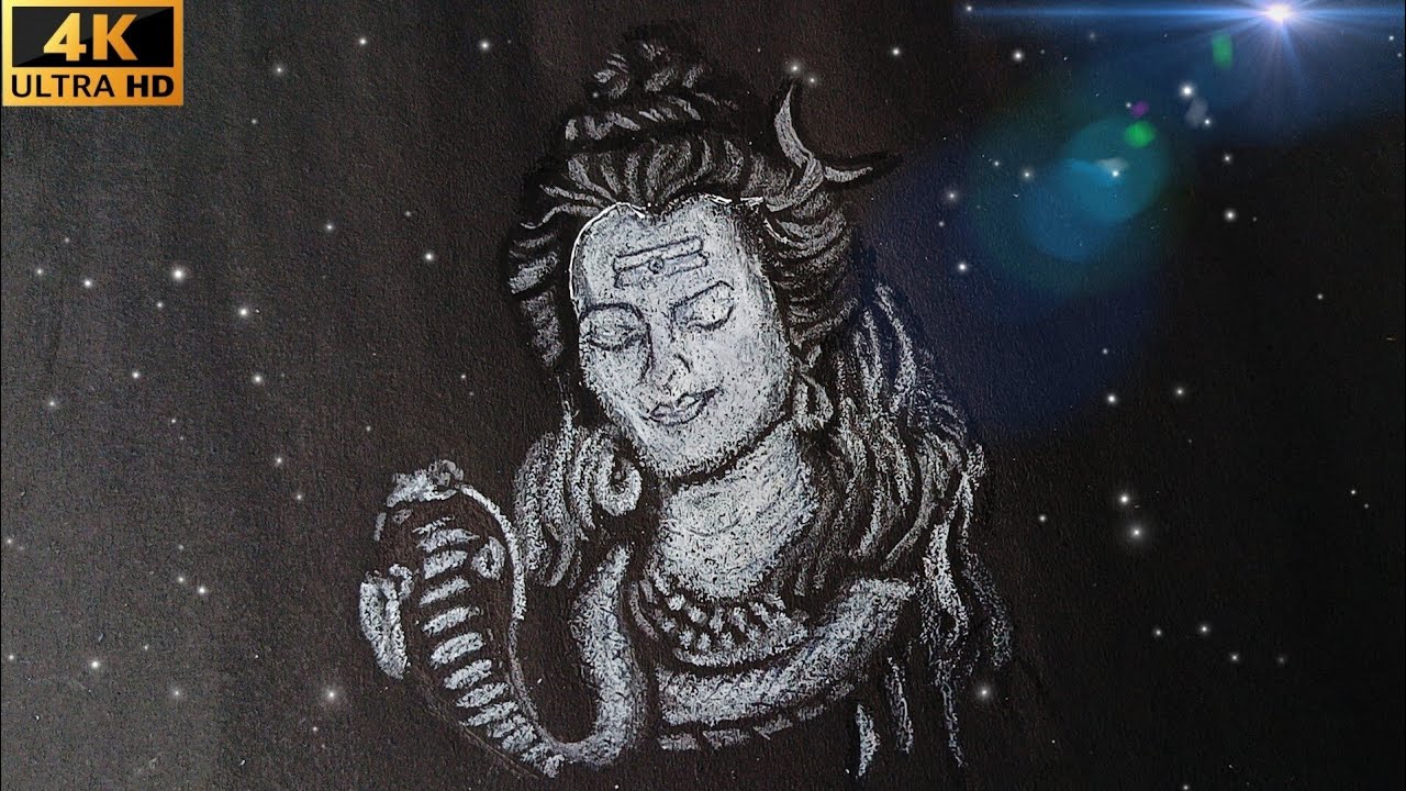 Creative Siva Drawing Process on Black Background - YouTube