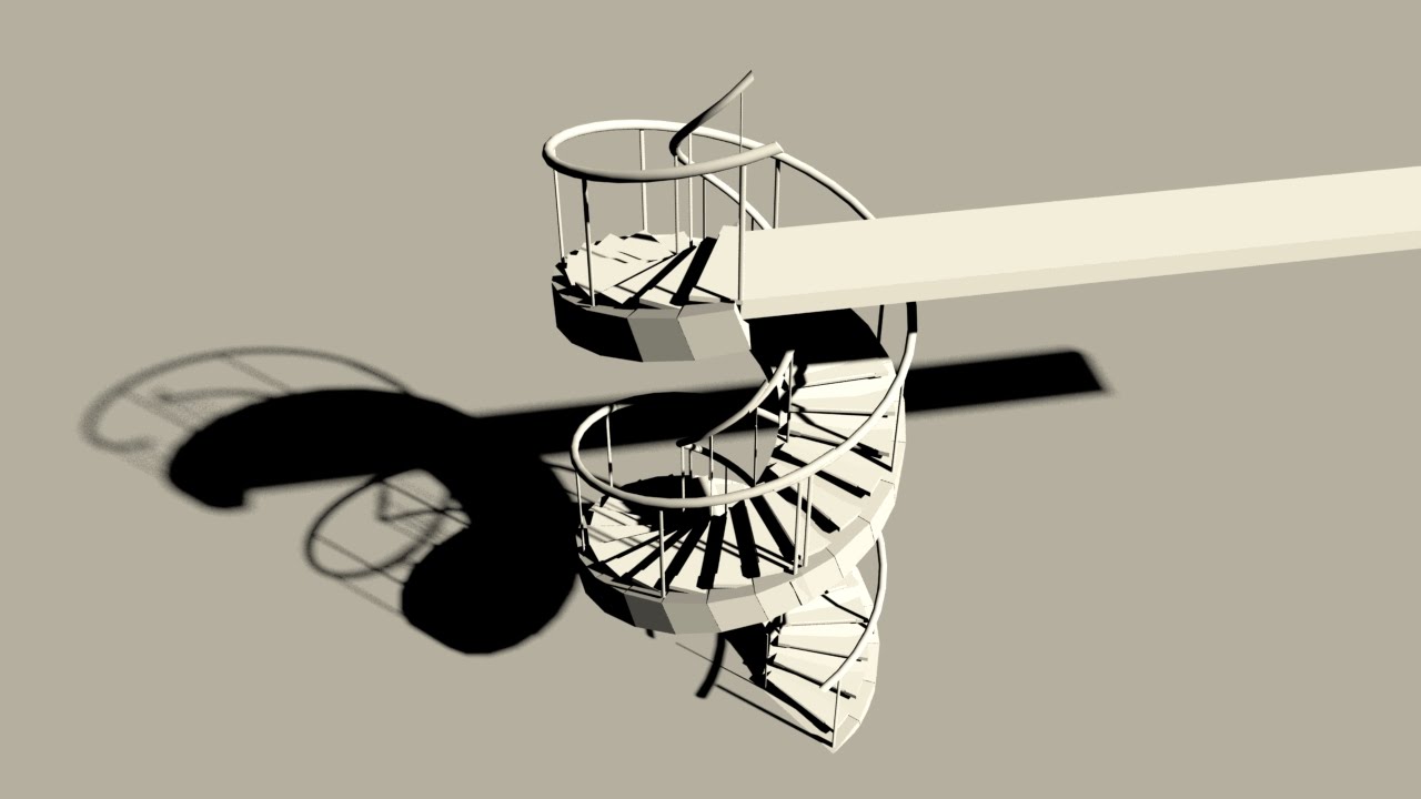 Maya 2014 tutorial : Modeling a spiral staircase without a central ...