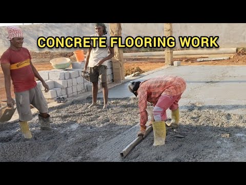 concrete flooring work | construction site progress" - YouTube