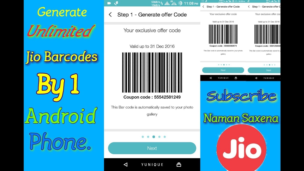 Generate Multiple Jio Barcodes in single Smartphone || With Proof ...