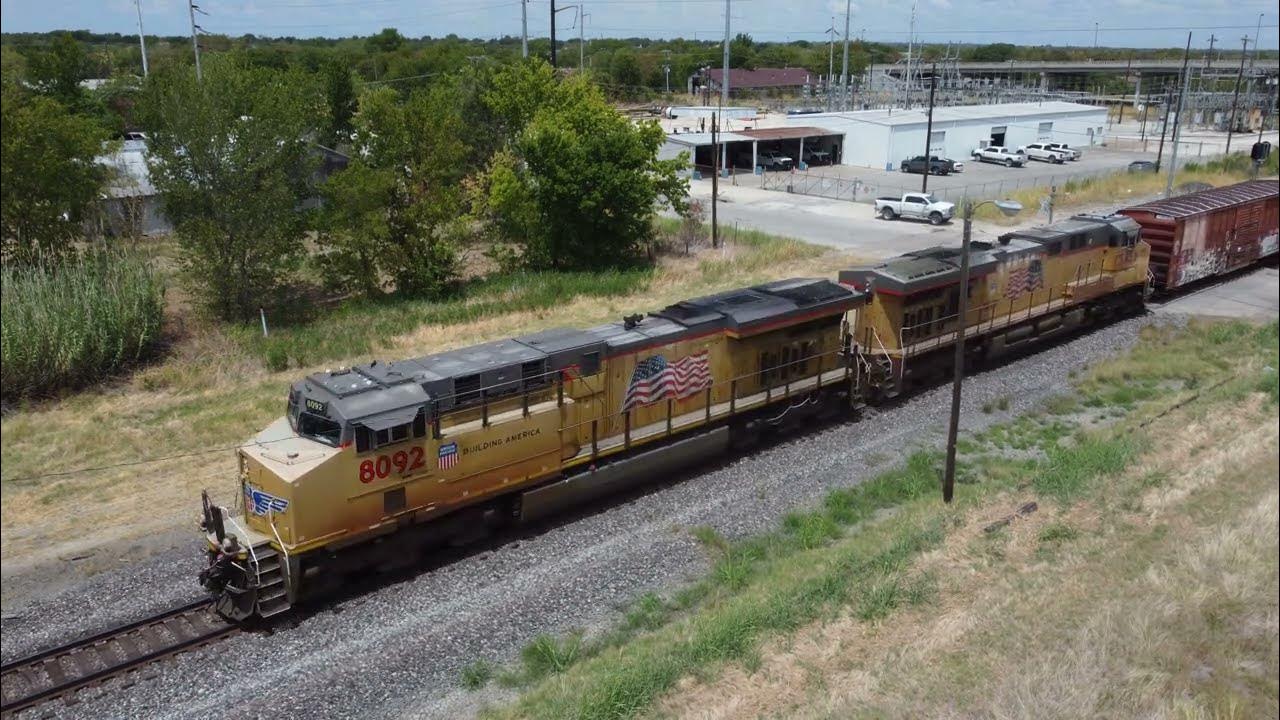 Southbound UP 8092/UP 5456, Mixed Freight Train, "Ennis Sub" Mexia, TX,9-5-2022, DJI - YouTube