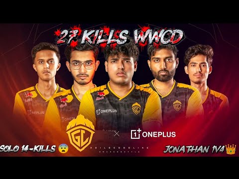 GodLike 27 Kills Chicken Dinner With Jonathan 1v4 | Admino  || Godz 15 Solo Kills @JONATHANGAMINGYT 