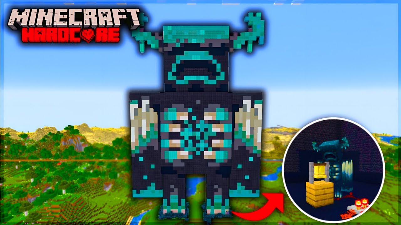 I BUILD A GIANT WARDEN STATUE And Trapped A Real WARDEN in Minecraft ...