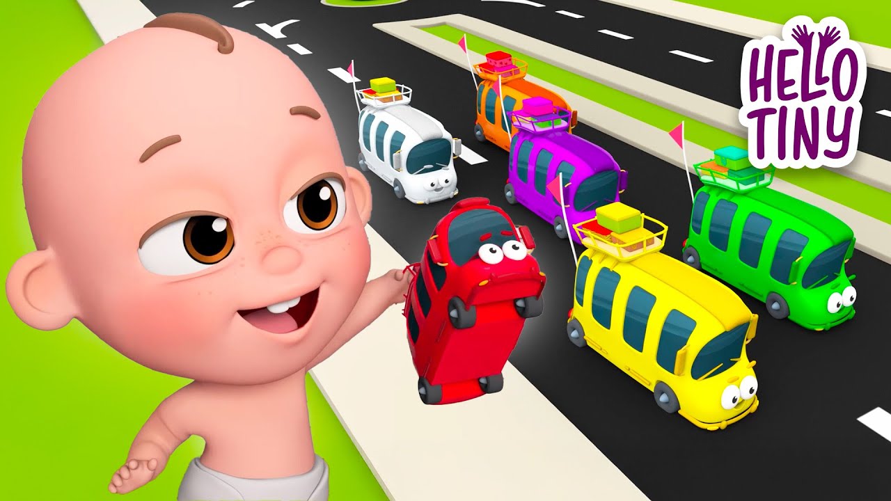 Ten Little Buses 🚌 | Kids Songs and Nursery Rhymes | Hello Tiny - YouTube