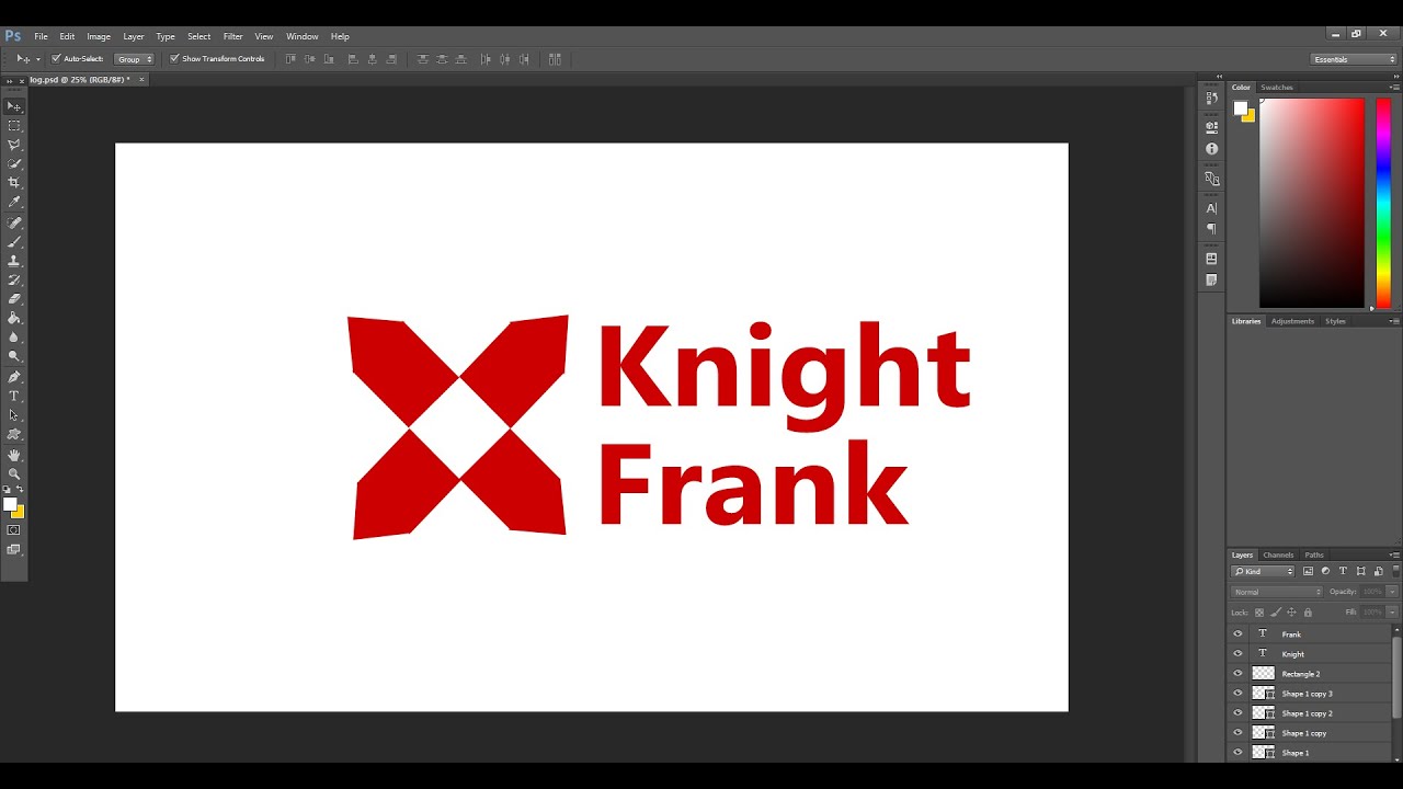 how re create KNIGHT FRANK logo in Adobe Photoshop - YouTube