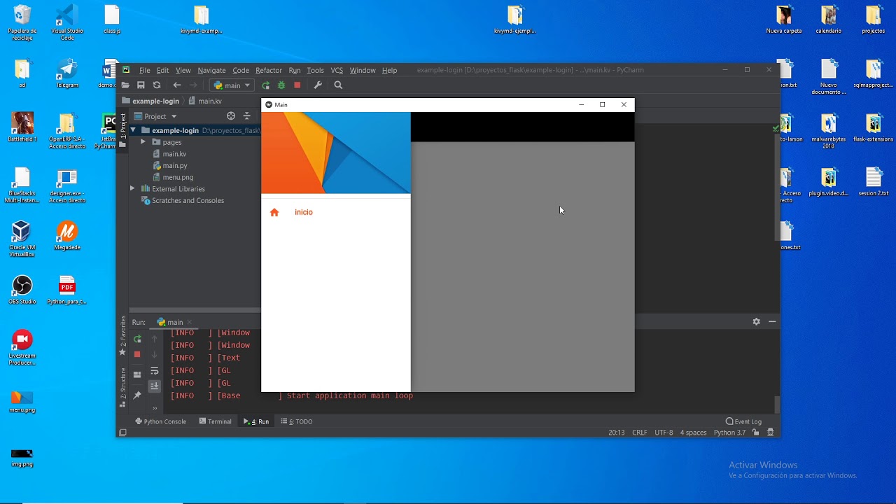 Creacion De Aplicaciones Android Con Python Kivymd Ejemplo De Login Youtube