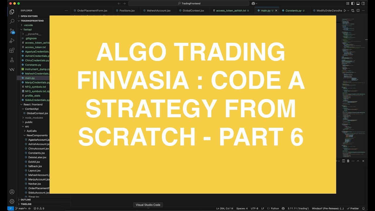 Finvasia Algo Trading - Part 6 | Code Strategy From Scratch | Shoonya ...