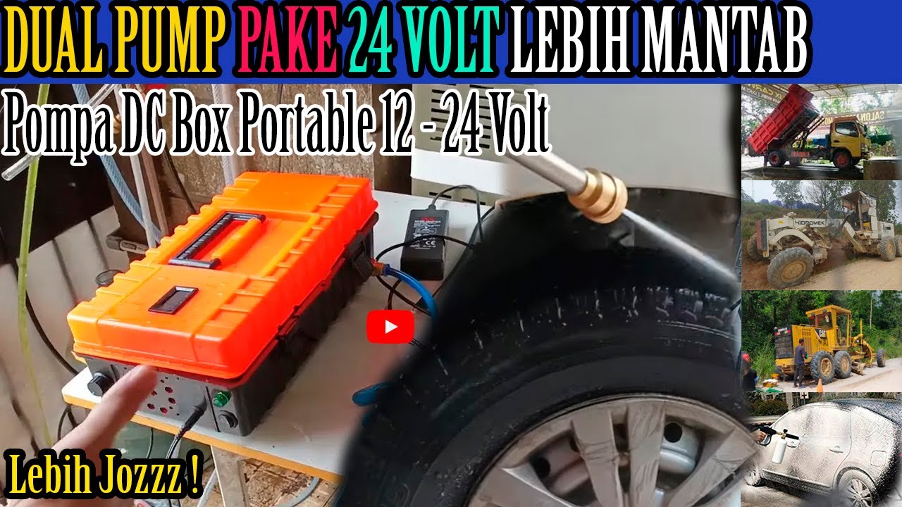 Pompa DC Dual Pump Box Portable Cuci Mobil Besar dan Alat Berat 12-24 ...