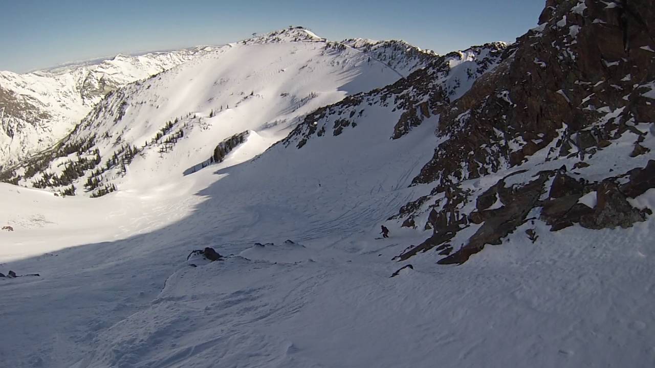 Pipeline chute at Snowbird ski resort utah - YouTube