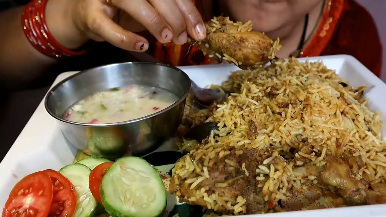 Eating Spicy Chicken Dum Biryani | Indian Eating Video | - YouTube