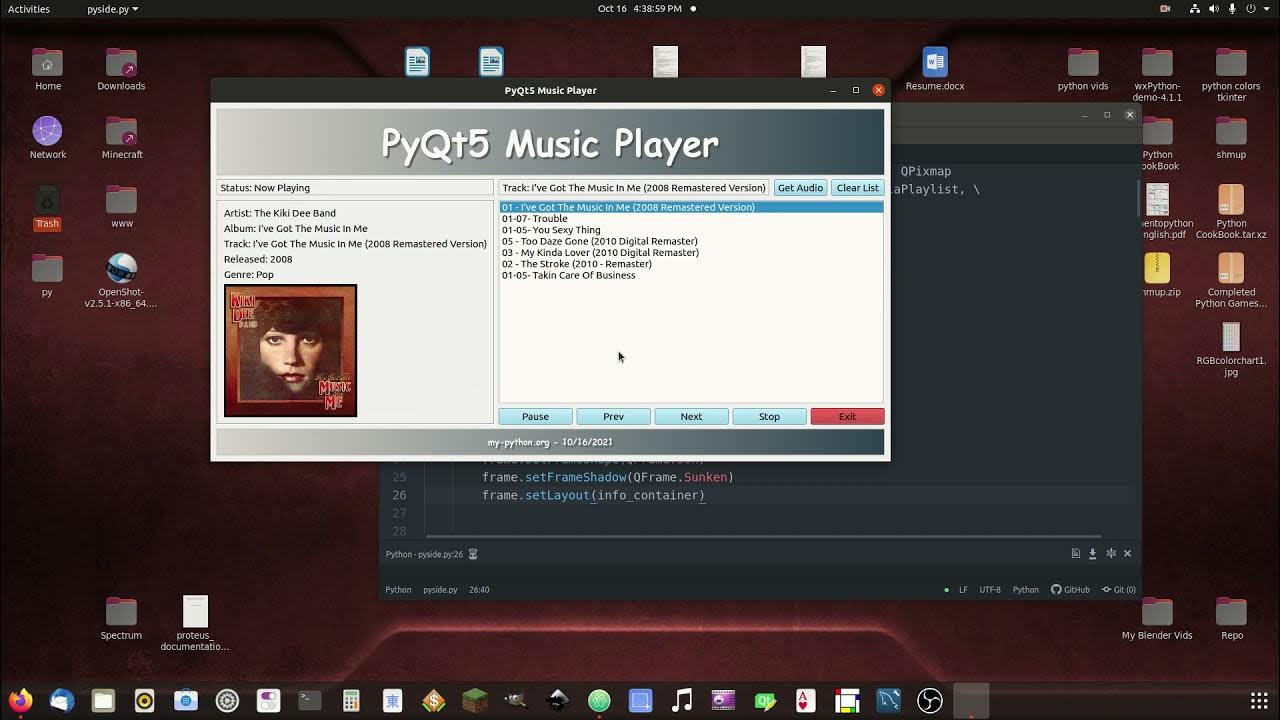 Python and PyQt5 Music Player - YouTube