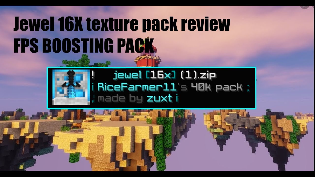 Jewel Minecraft texture pack review | FPS BOOSTING TEXTURE PACK - YouTube